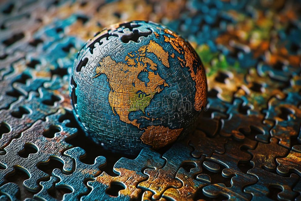 Earth Made of Jigsaw Puzzle. Generative Ai Stock Photo - Image of ocean ...