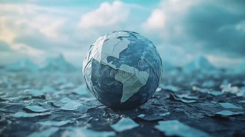 The Globe made of paper stock illustration. Illustration of circle ...