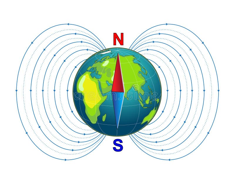 The Earth Magnetic Field or Geomagnetic Field Isolated. 3D Illustration ...