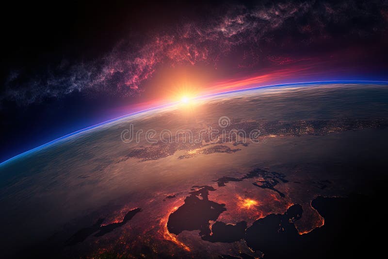 Earth with a Magnificent Sunset this Images Components Were Provided by ...
