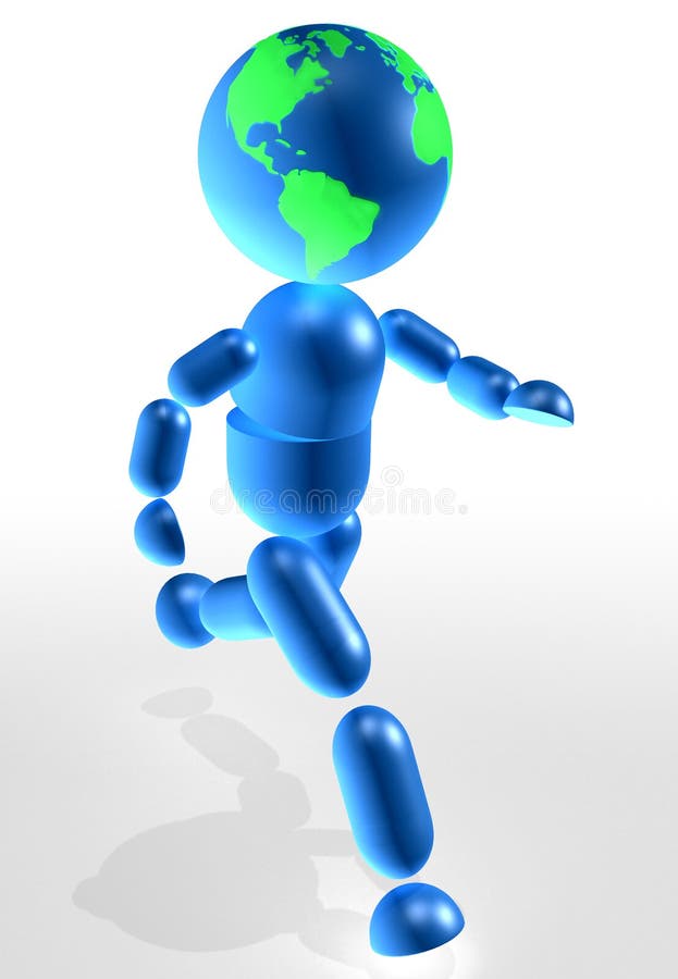 Earth Man stock illustration. Illustration of mascot, ball - 203136