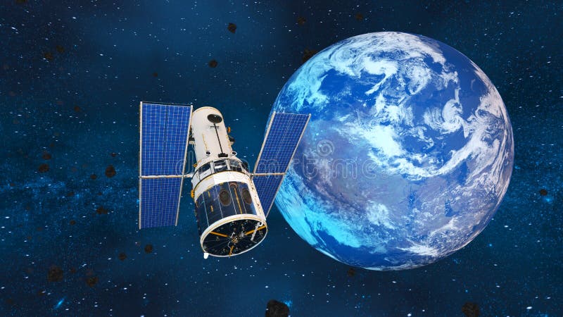 Man-made satellite stock illustration. Illustration of planet - 54329074