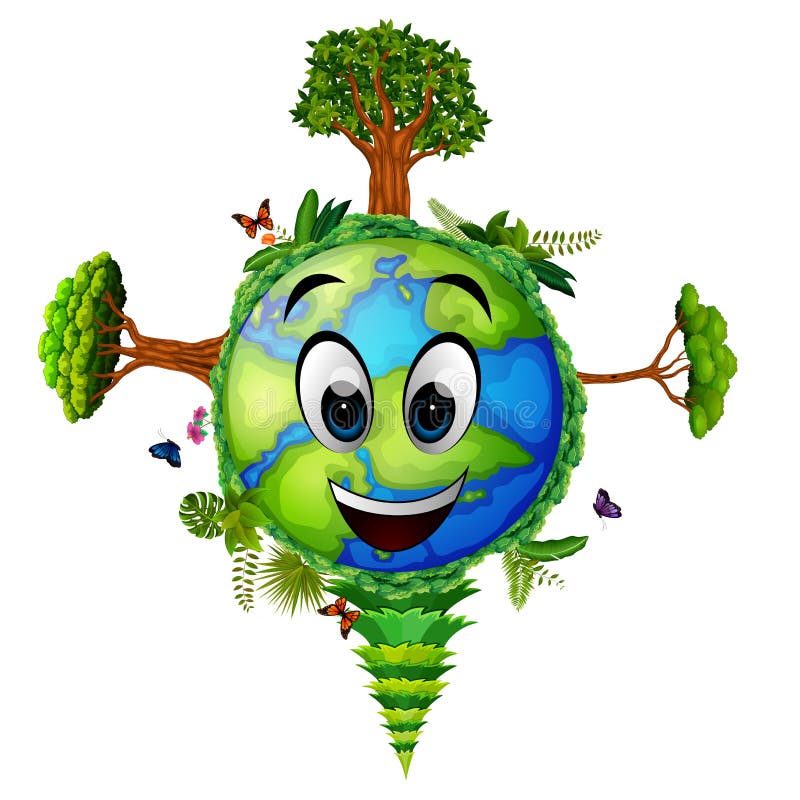 Earth and many green trees stock vector. Illustration of graphic ...