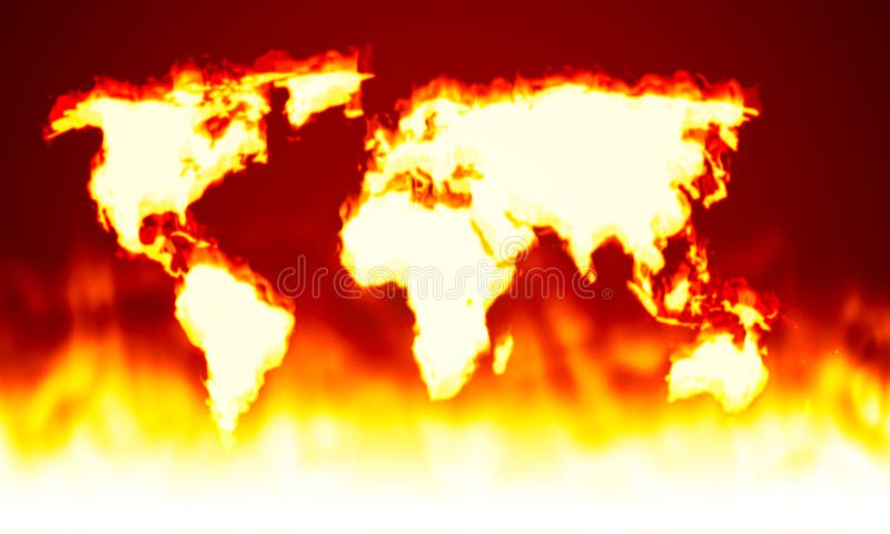 Earth map fire stock illustration. Illustration of design - 15698262
