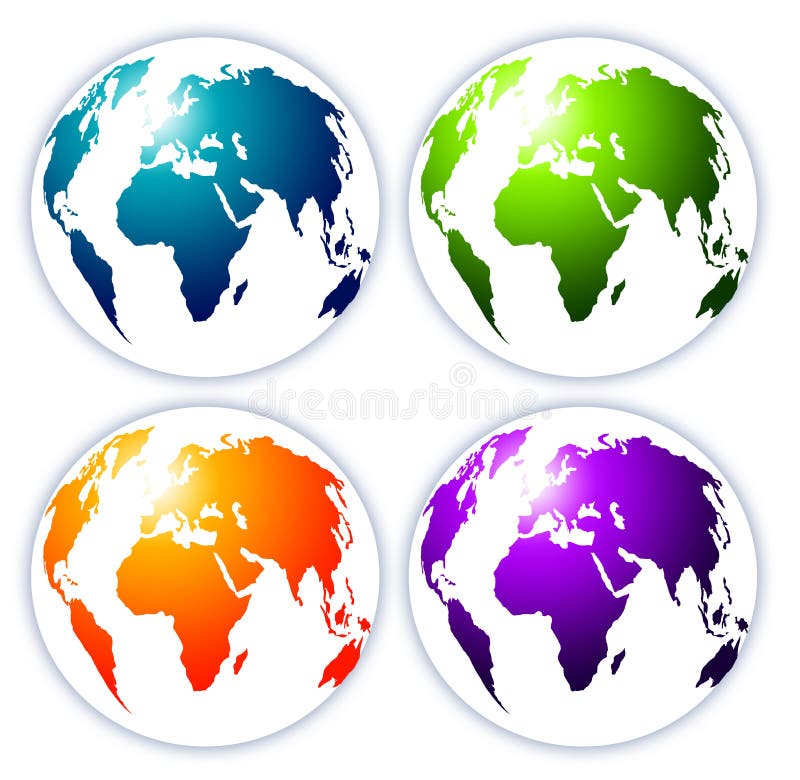 Earth Map stock illustration. Illustration of icons, blue - 40636285