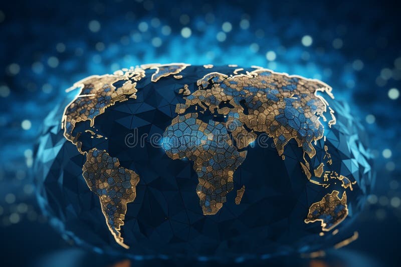 Earth Map Illustration Using Mosaic Tiles and. Generative Ai Stock ...