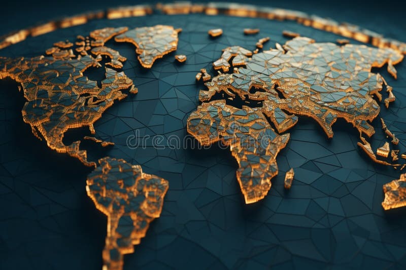Earth Map Illustration Using Mosaic Tiles and. Generative Ai Stock ...