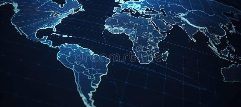 Earth Map Network Background, World, Continent, Stock Illustration ...