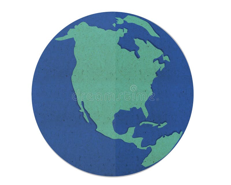 Earth Map, Paper Cut and Paste. Stock Illustration - Illustration of ...
