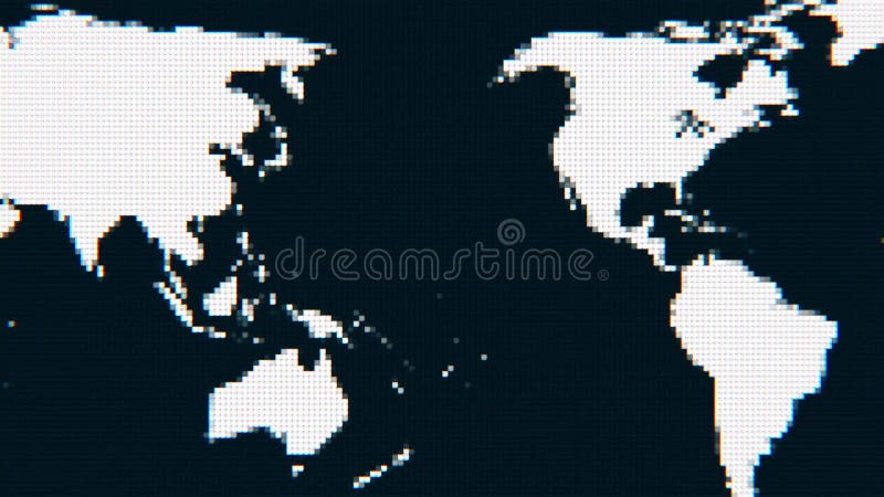 Earth Map Spinning with Floating Pixel Position Stock Video - Video of ...