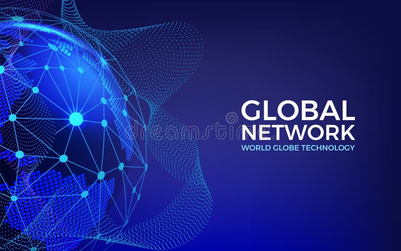 Earth Map. World Globe, Global Digital Network Technology, Planet Data ...