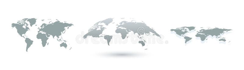 Earth Maps. World Maps. Earth Map in Three Design Stock Vector ...