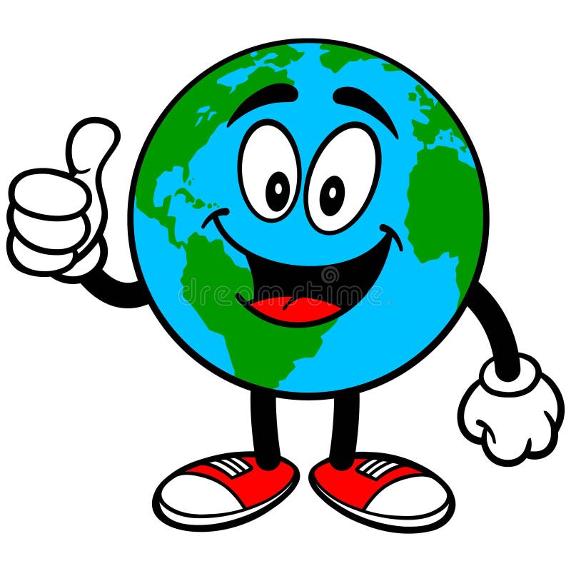 Earth Mascot with Thumbs Up Stock Vector - Illustration of cartoon ...