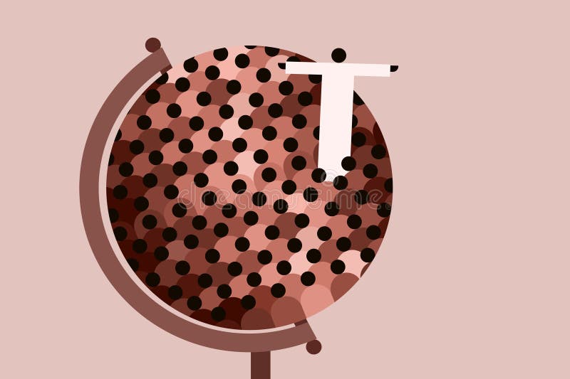 A Leader Emerging Out from a Globe Filled with People Stock Vector ...