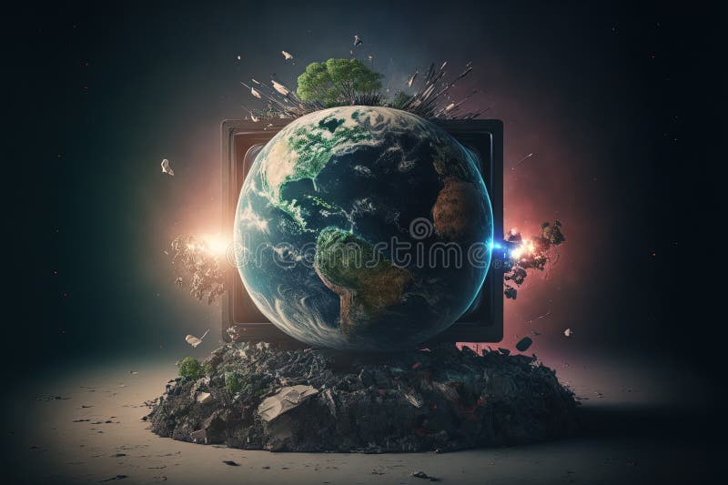 Earth. media mix stock illustration. Illustration of glow - 272541751