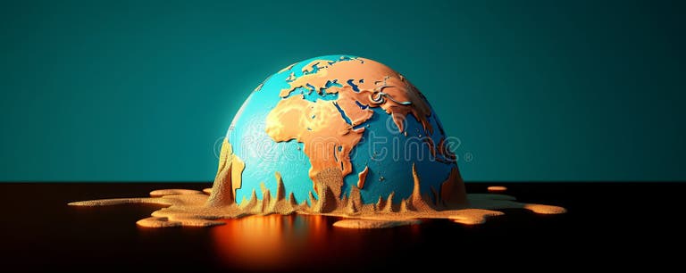 Earth Melting by Global Warming Problem. Save Our Planet from the ...