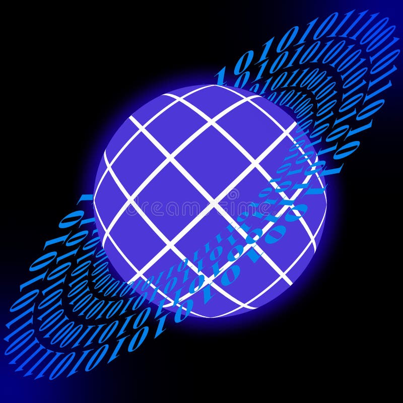Earth Model And Binary Code Stock Illustration - Illustration of ...