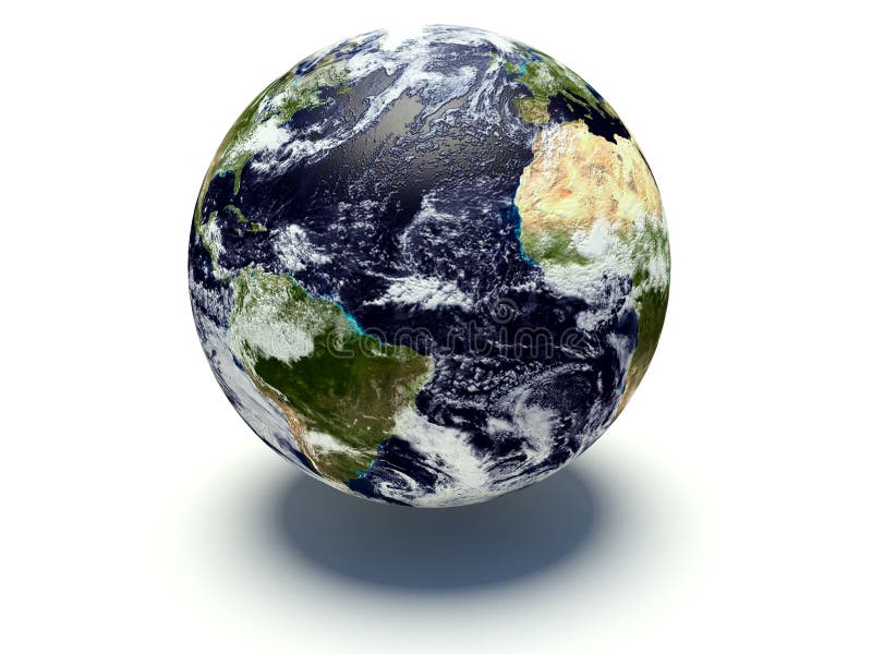 Earth Model from Space: North America View Stock Illustration ...