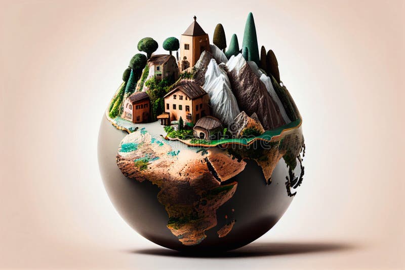 Earth with Modern Buildings and Skyscrapers Above it. Environment ...