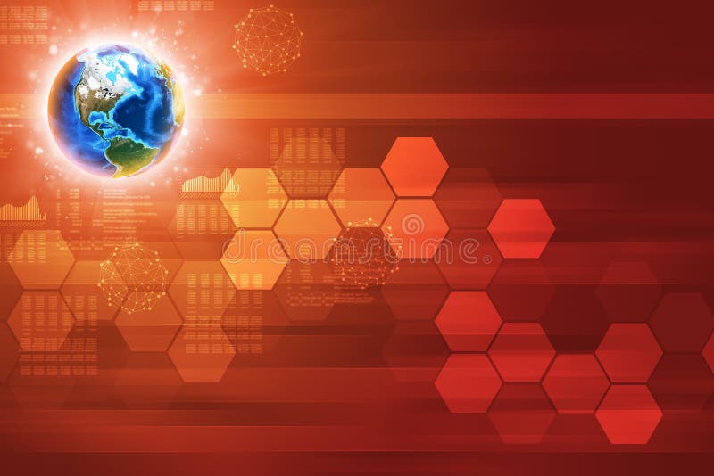 Earth with molecules stock illustration. Illustration of abstract ...