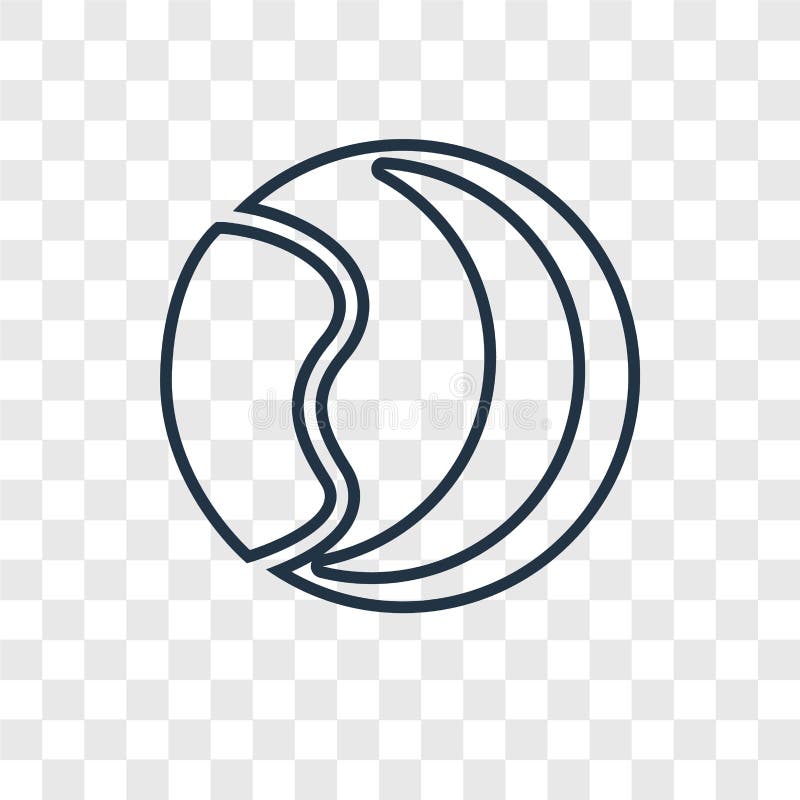 Moon Concept Vector Linear Icon Isolated on Transparent Background ...
