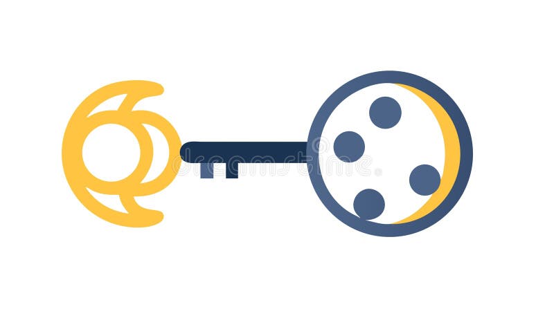 Earth Moon Key Icon Representing Global Connection and Discovery ...