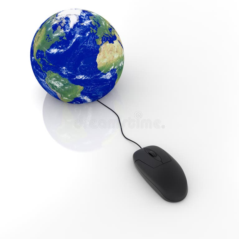Earth Globe Connected Computer Mouse Stock Illustrations – 302 Earth ...