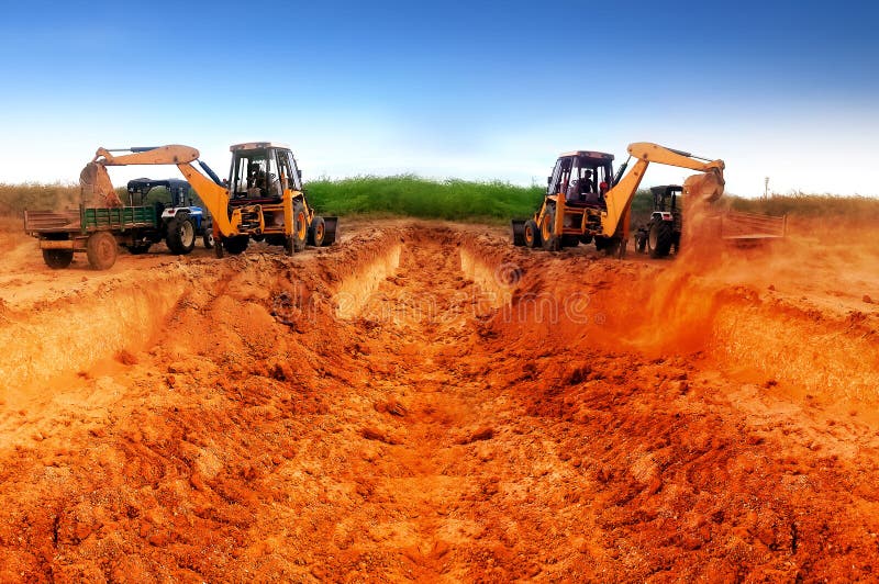 Earth Mover Working in a Site Stock Image - Image of machinery ...
