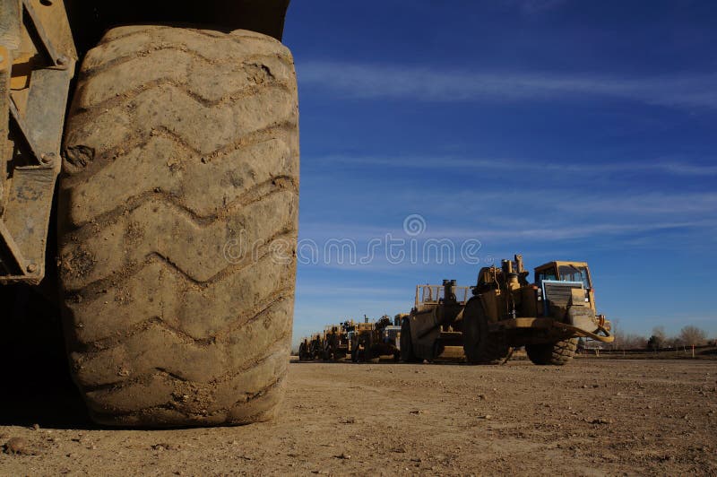 Earth Movers Grading Surfaces Stock Image - Image of construction ...
