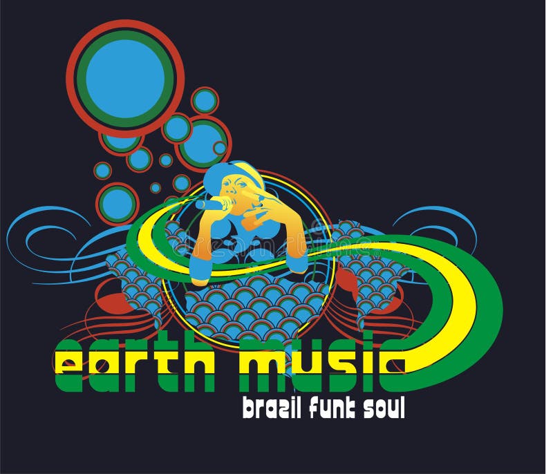 Earth Music World Headphones Eastern Hemisphere Stock Vector ...