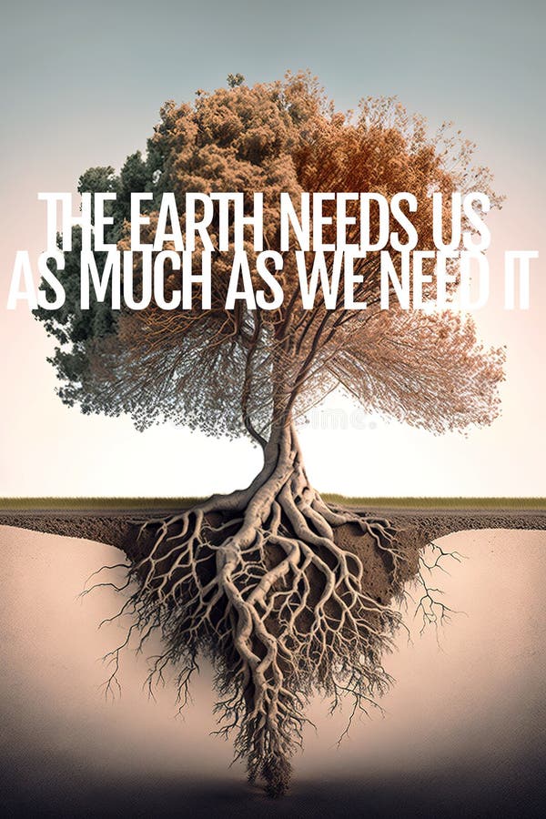 The Earth Needs Us As Much As we Need it. Stock Illustration ...