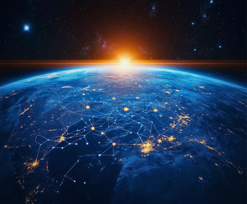 Earth Network Connection Global Technology Communication Digital World ...
