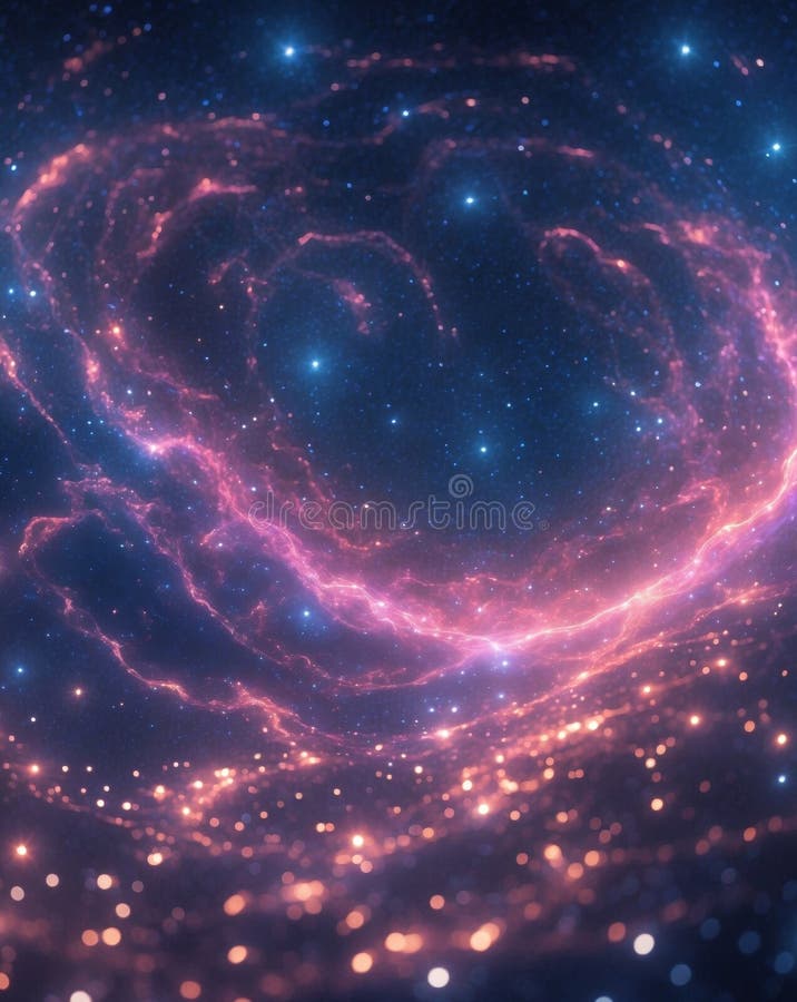 Earth at Night City Lights and Cosmic Nebula Stock Image - Image of ...