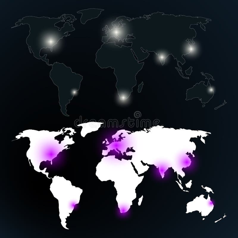 Earth by night map stock vector. Illustration of blue - 63162613
