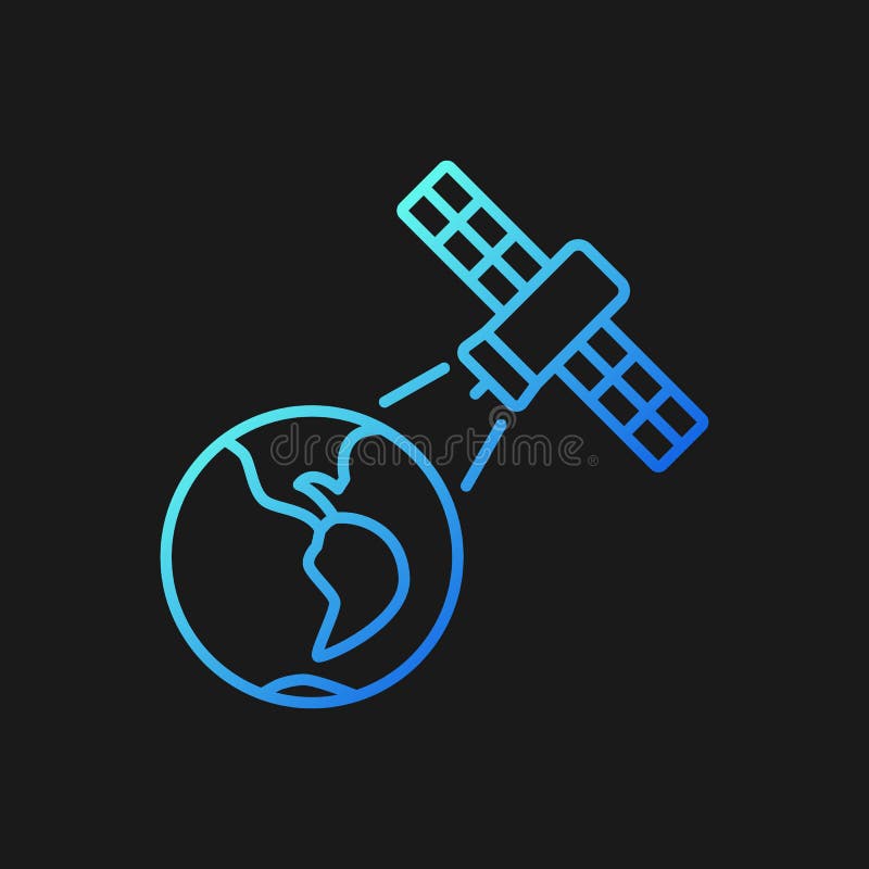 Earth Observation Process Gradient Vector Icon for Dark Theme Stock ...