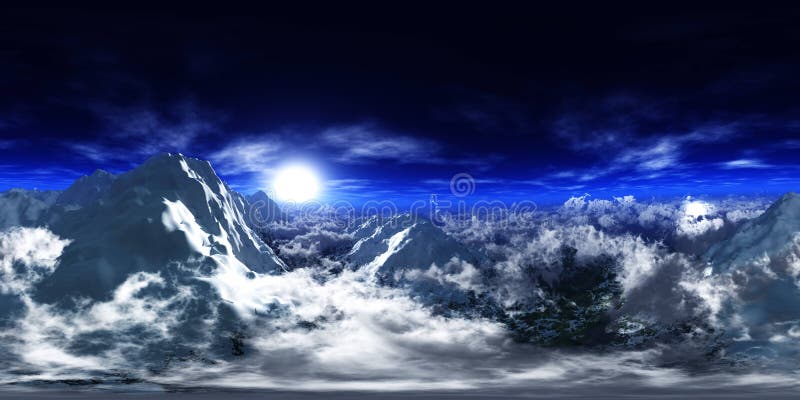 Earth from Orbit, HDRI, 3d Rendering Stock Illustration - Illustration ...