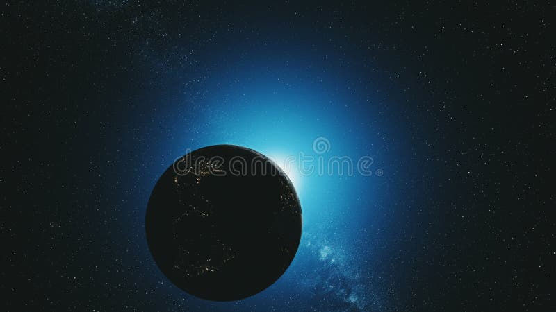 Earth Orbit Zoom Reverse Open Space Background Stock Illustration ...