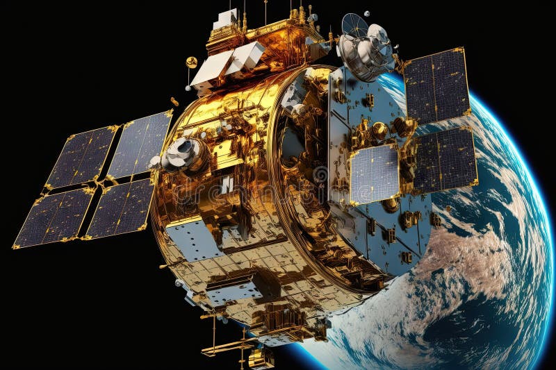 Earth-orbiting Satellite. NASA Supplied this Photograph Stock ...