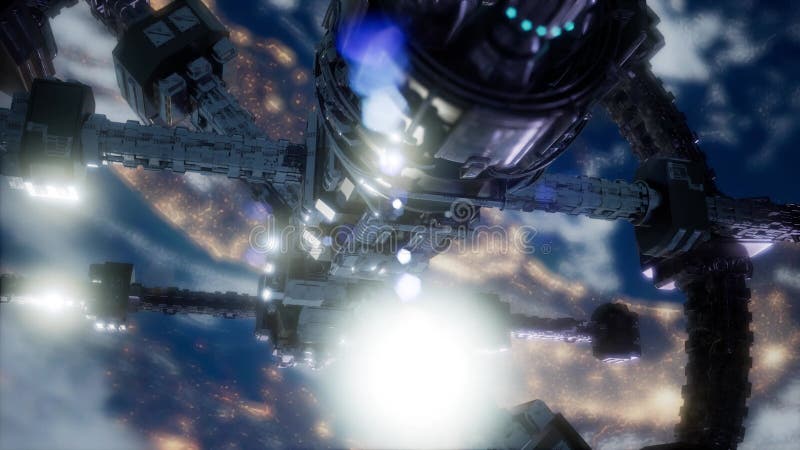 Earth and Outer Space Station Iss Stock Video - Video of cosmos ...