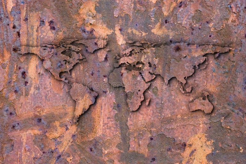 Earth outline on a rust stock illustration. Illustration of ...