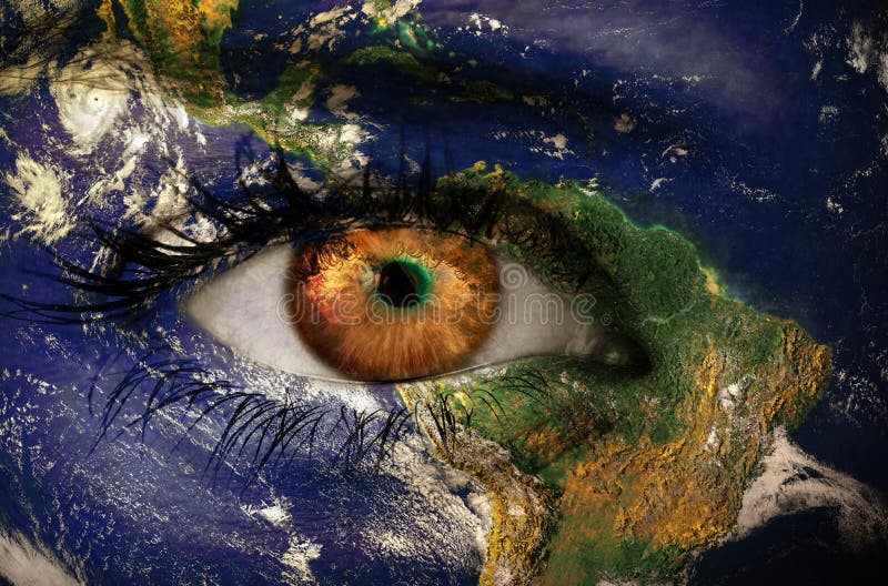 The earth overlay on face stock illustration. Illustration of face ...