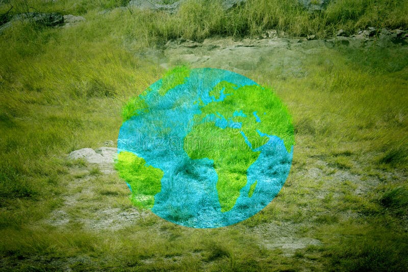 Earth Pattern on the Green Grass Field Stock Image - Image of blue ...