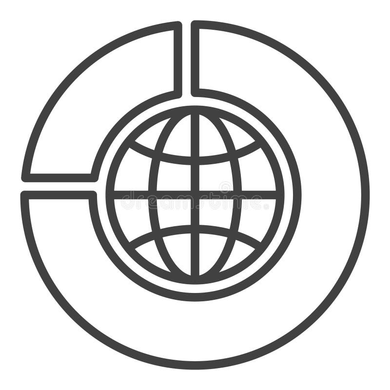 Earth in Pie Chart Vector Line Icon or Symbol Stock Vector ...