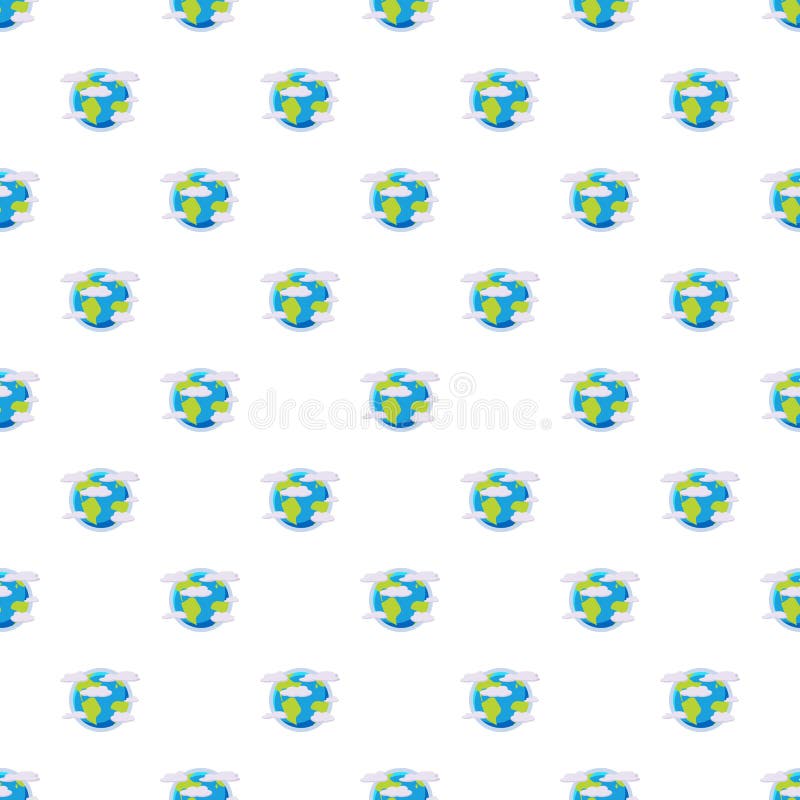 Earth Planet in the Clouds Pattern Stock Vector - Illustration of ...