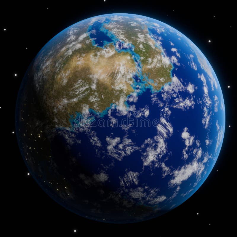 Earth Planet 3d Rendering Illustration Full Shot Stock Illustration ...