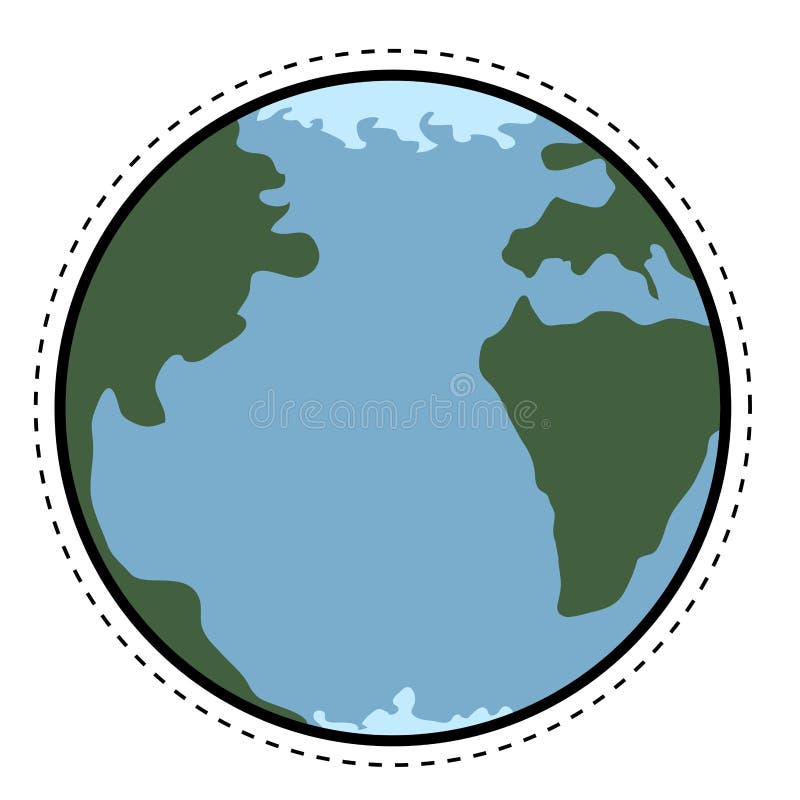 Earth Planet Dotted Sticker Stock Vector - Illustration of circle ...