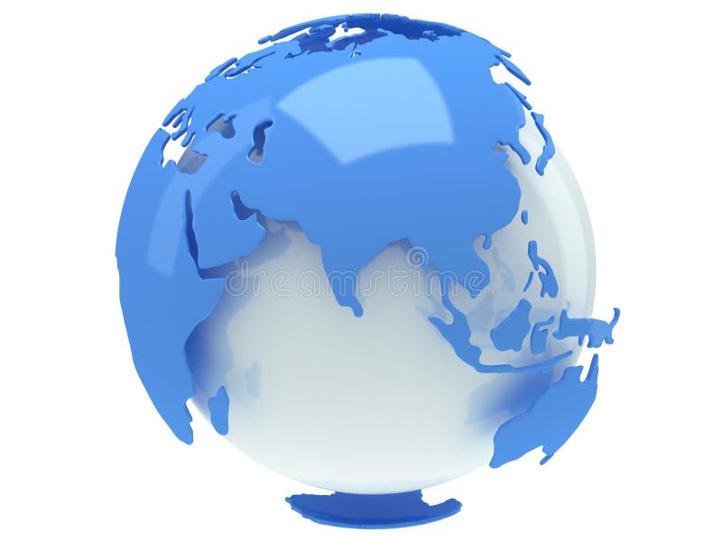 Earth Planet Globe. 3D Render. India View Stock Illustration ...