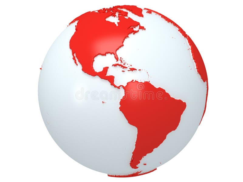 Earth Planet Globe. 3D Render. America View Stock Illustration ...