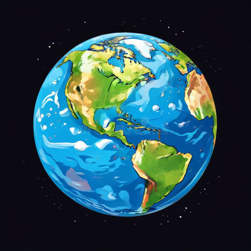 Earth Planet Globe Section Isolated on Background Stock Illustration ...