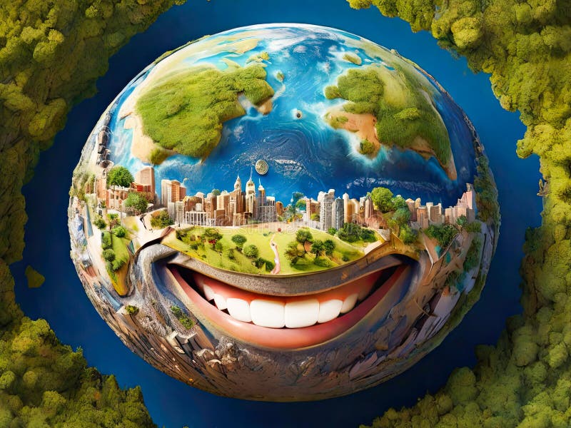 The Earth Planet with Happy Face Stock Image - Image of design, emotion ...